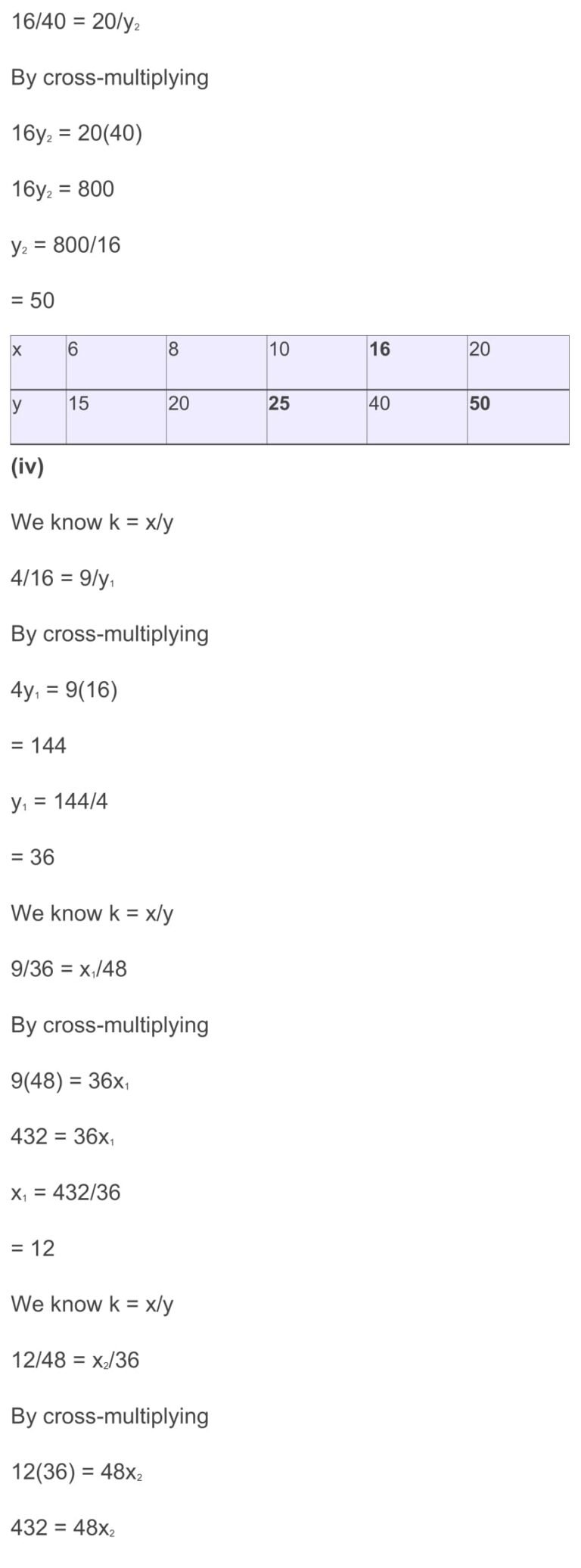 RD Sharma Chapter 10 – Direct and Inverse Variations Exercise 10.1 ...