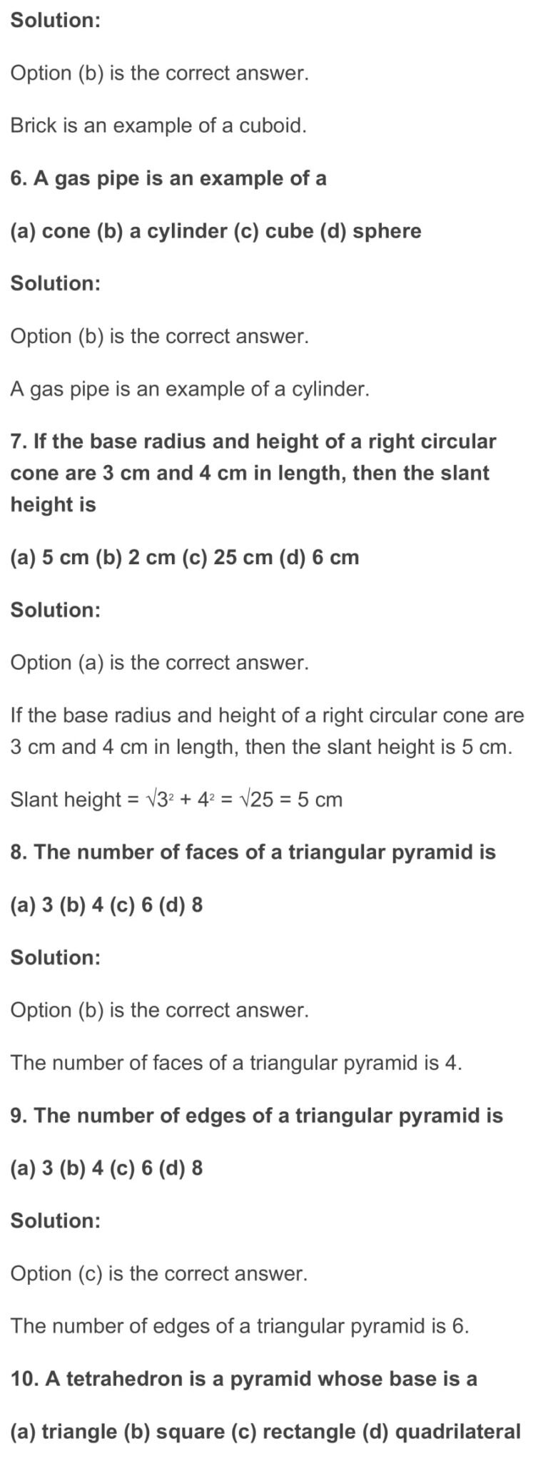 RD Sharma Class 6 Maths Chapter 16 Understanding Three-Dimensional ...