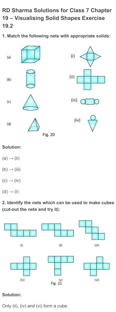 RD Sharma Class 7 Maths Chapter 19 – Visualising Solid Shapes Exercise ...