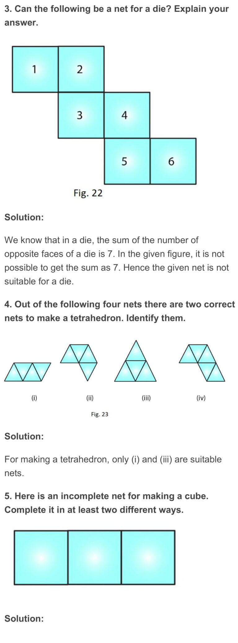 RD Sharma Class 7 Maths Chapter 19 – Visualising Solid Shapes Exercise ...