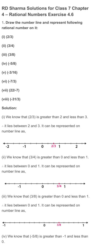 RD Sharma Class 7 Maths Chapter 4 – Rational Numbers Exercise 4.6 - RD ...