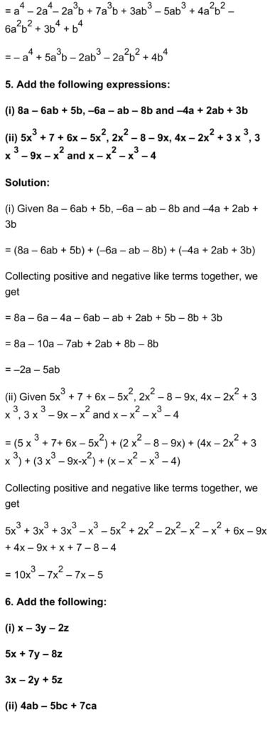 RD Sharma Class 7 Maths Chapter 7 Algebraic Expressions Exercise 7.2 ...