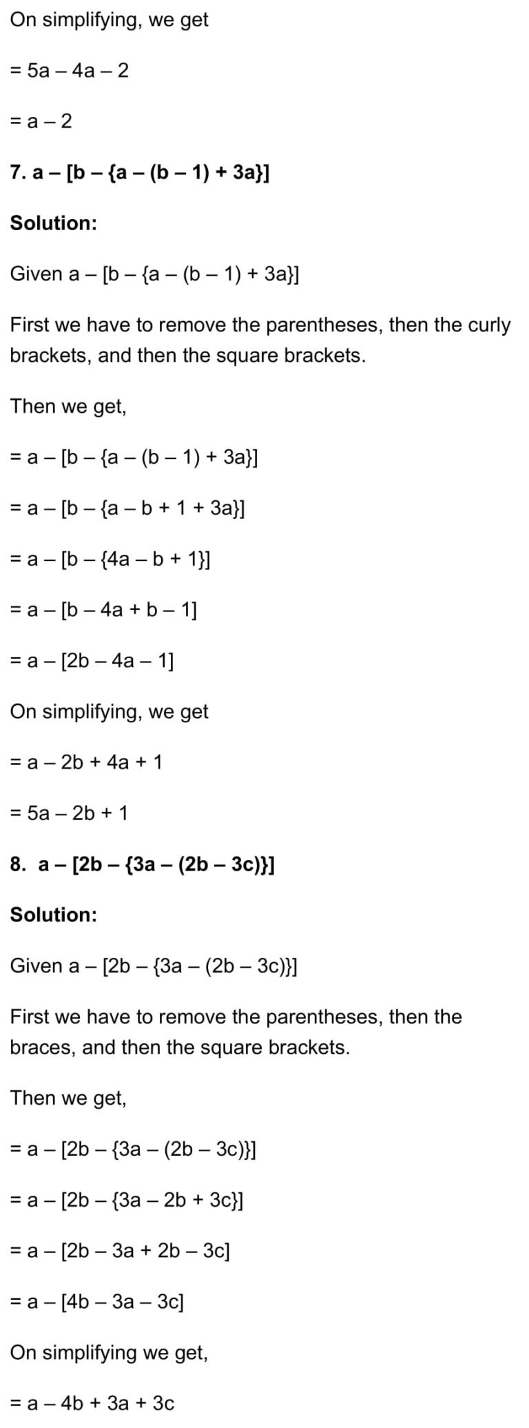 RD Sharma Class 7 Maths Chapter 7 – Algebraic Expressions Exercise 7.4 ...