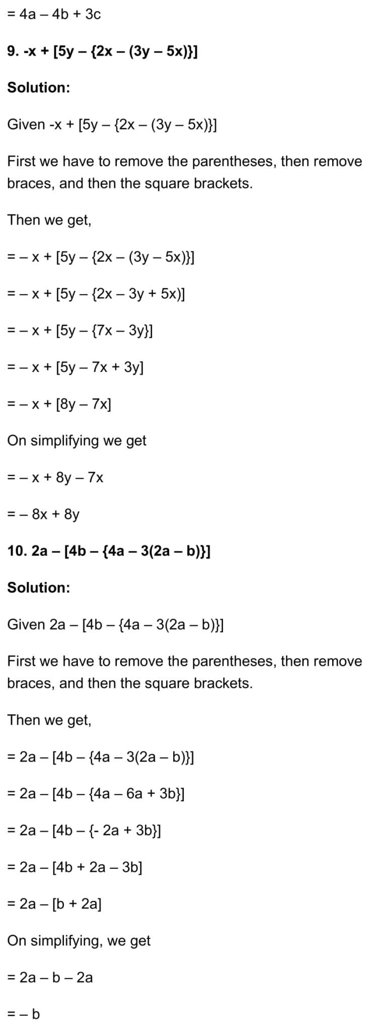 RD Sharma Class 7 Maths Chapter 7 – Algebraic Expressions Exercise 7.4 ...